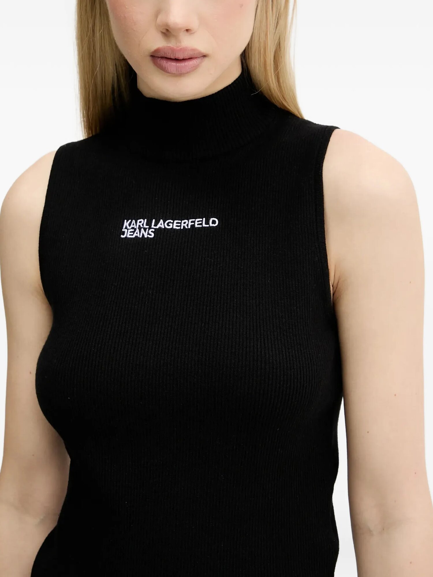 Топ KARL LAGERFELD JEANS Logo mock-neck top, размер 40 — фото 1