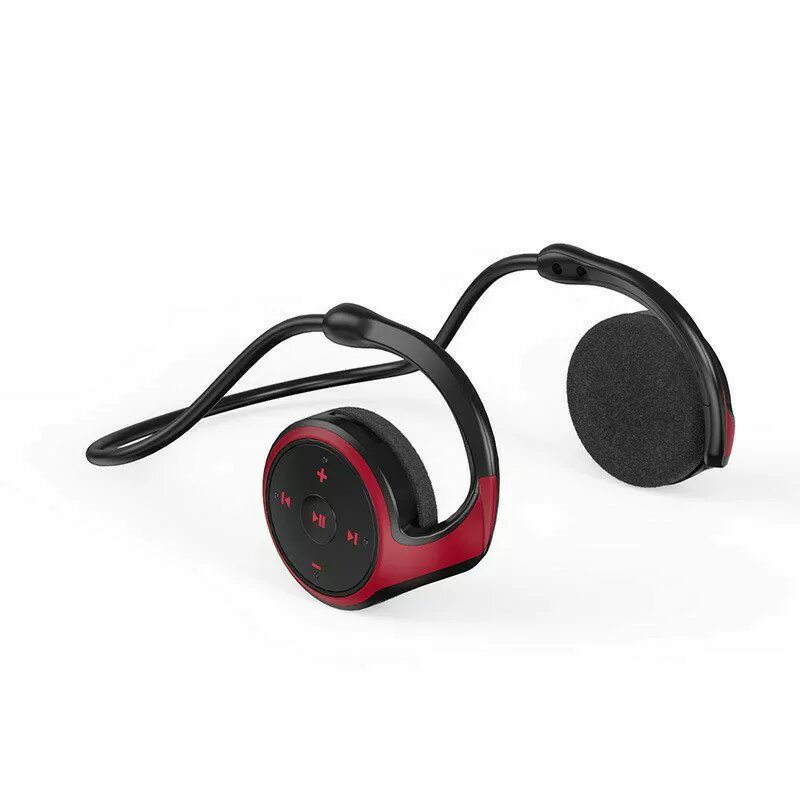 Черно-красные наушники Bluetooth 5.0 с английским интерфейсом, воспроизведением MP3 и стереозвуком