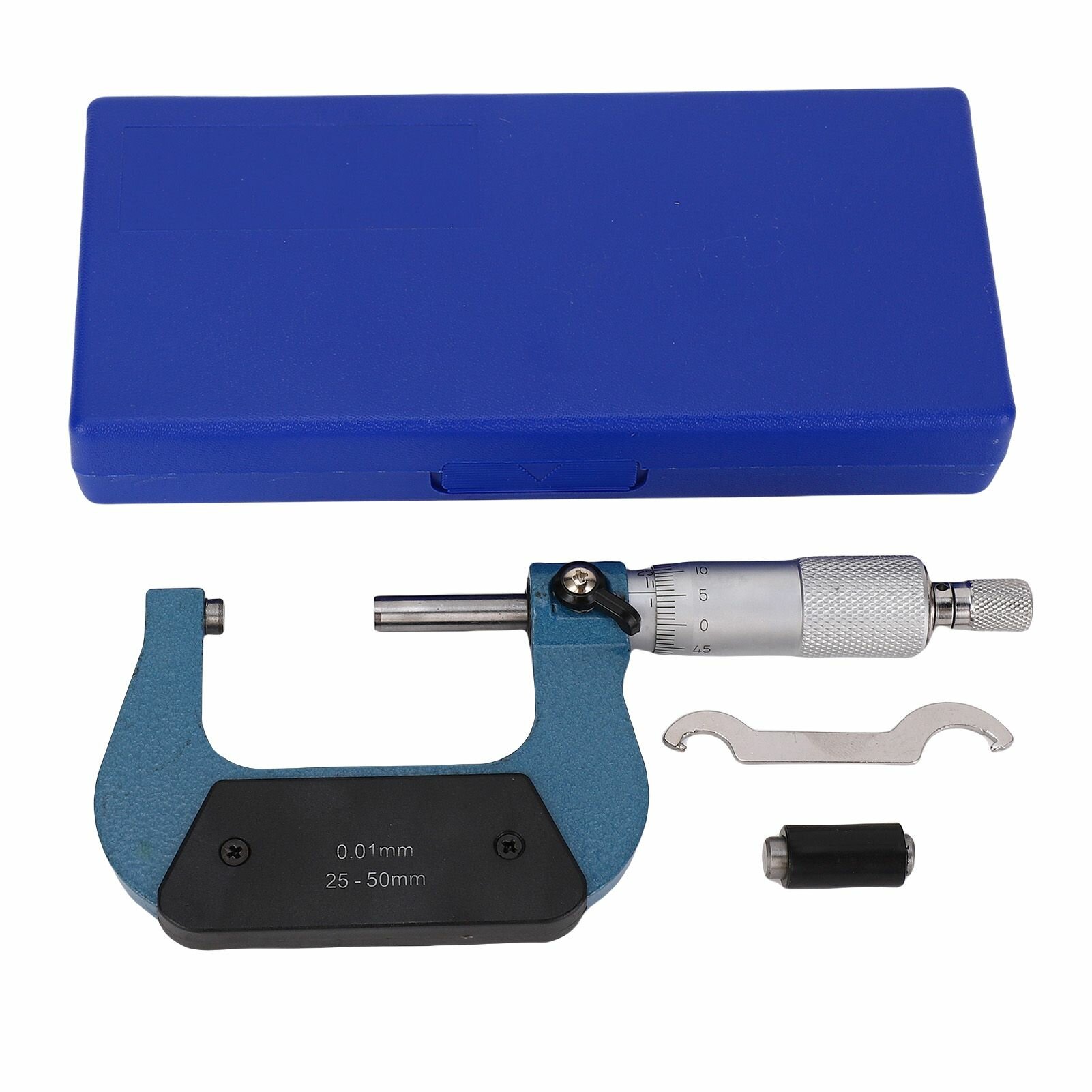 Внешний микрометр, метрический 25-50 мм, 0,01 мм, градуированный инструмент для машиниста, сплав, точный стандарт, с коробкой