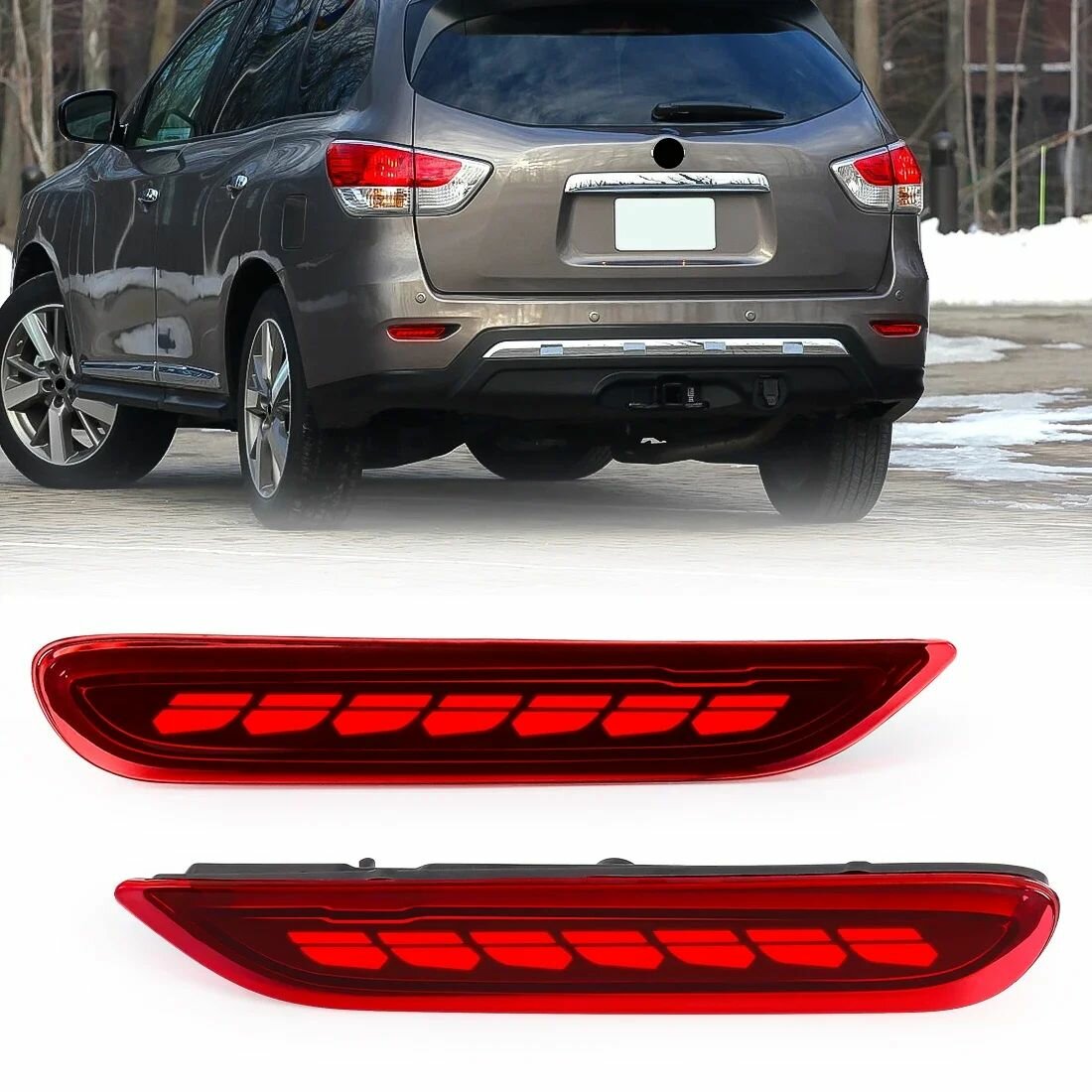 Светодиодные задние бамперные отражатели SMD, IP67 для Nissan X-trail/Leaf/Pathfinder и Infiniti Q50/QX60/QX80/JX35