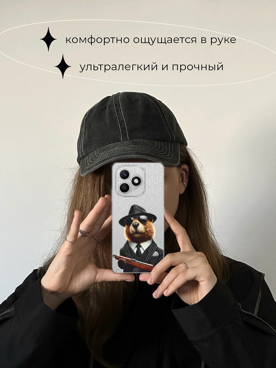 Чехол на Honor X8d / Хонор X8d с принтом Бобрито бандито 2, прозрачный — фото 1