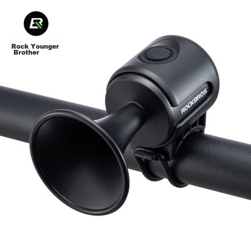ROCKBROS Bicycle Electric Horn Bell, Universal for Road Bikes, Mountain Bikes, Electric Bikes, Children's Bikes, Warning Ringing Bell, Black