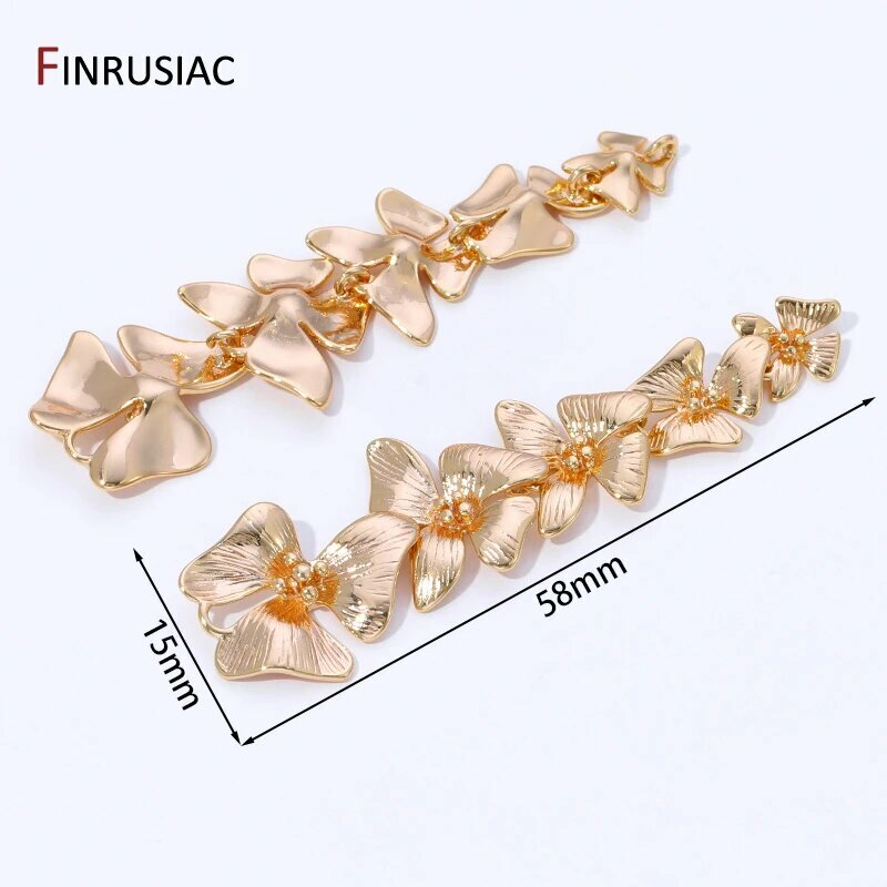 Шармы FINRUSIAC цветок 14K gold plated, 3 шт.