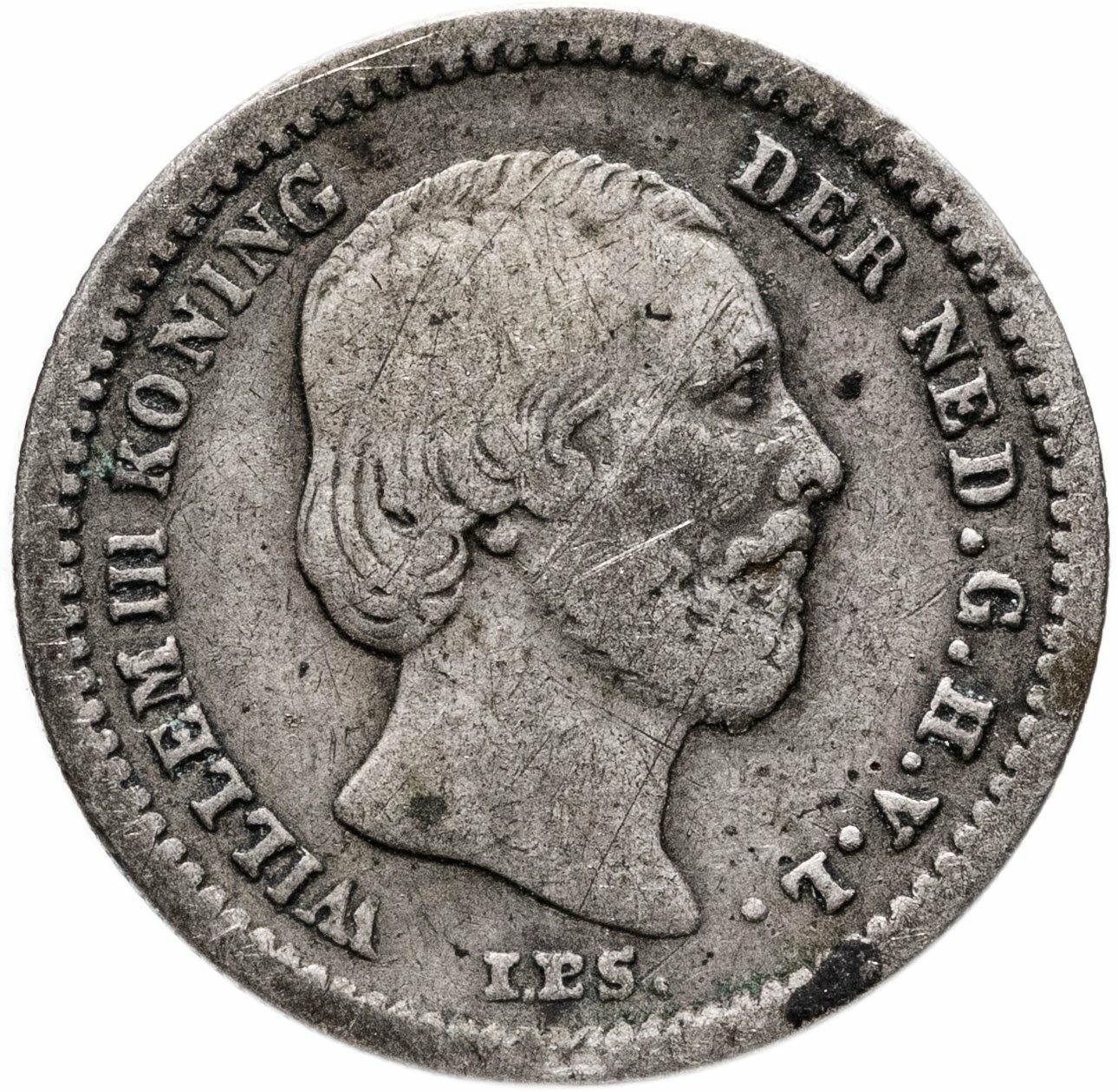 Нидерланды 5 центов cents 1850, Серебро 640, в сохранности VF