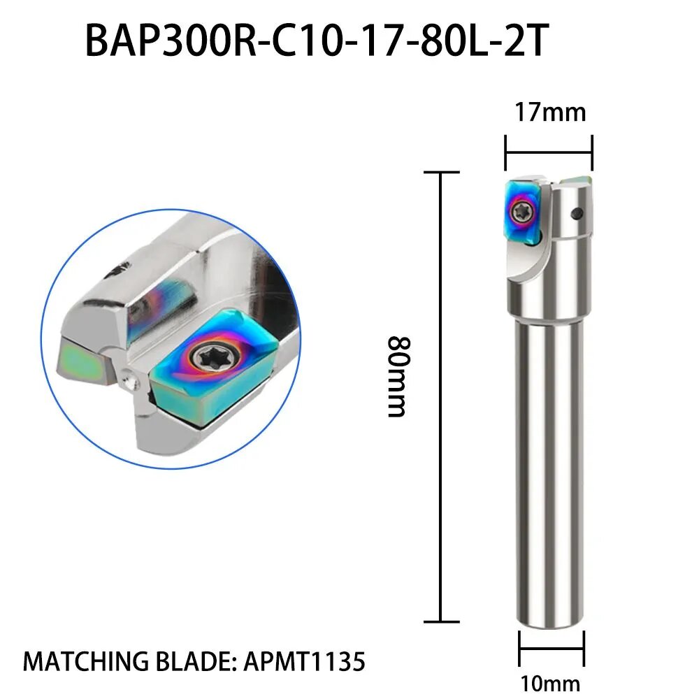 Фрезерный брус с лезвием BAP300R-C10-17-80L-2T