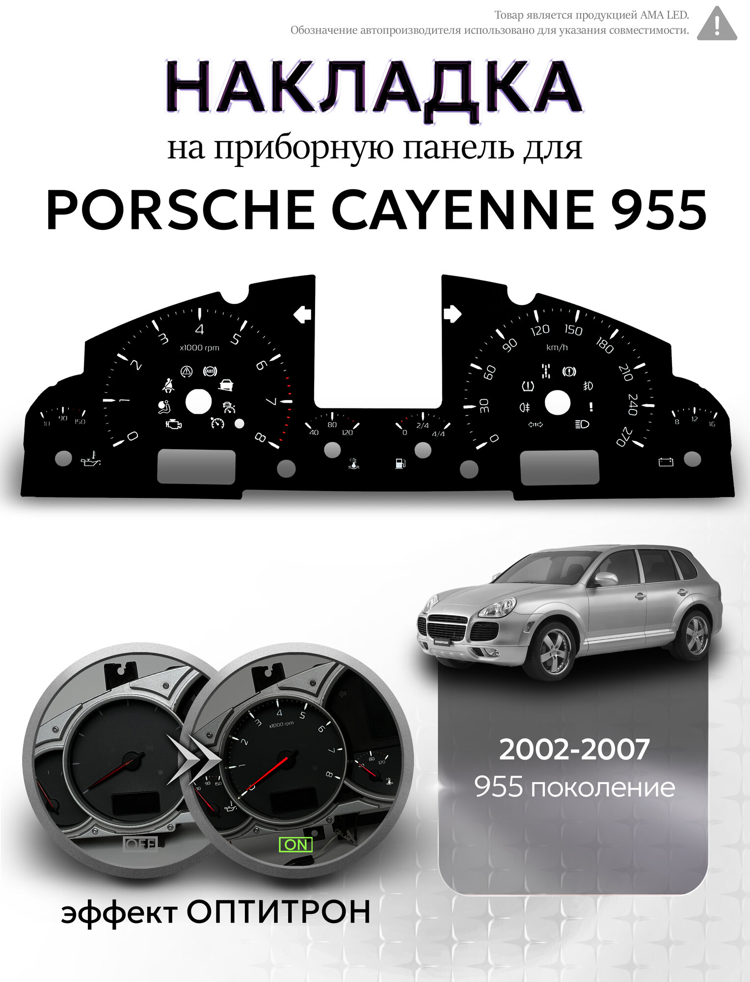 Шкала, накладка щитка Porsche Cayenne 955