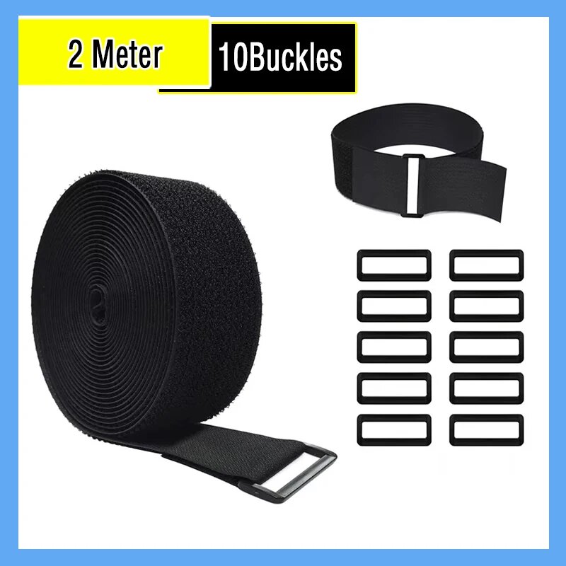 Регулируемые нейлоновые ремни с липучкой 1-5 м Width 2cm, 2m length 10 buckles