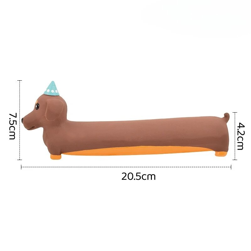 Силиконовая игрушка для собак Dachshund, Small, коричневая