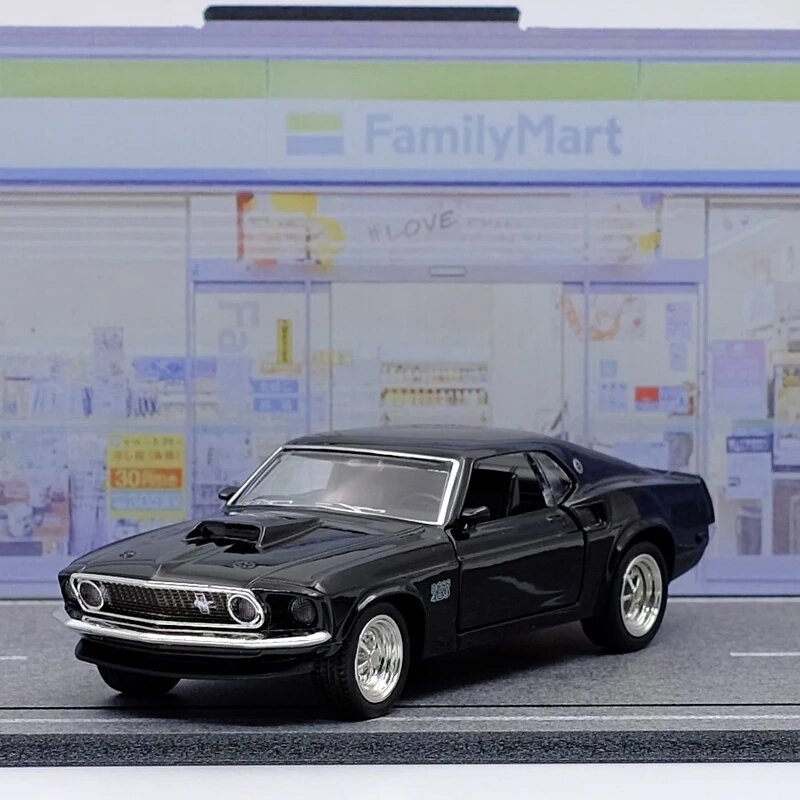 RMZ CITY Ford Mustang Boss 429 1969 модель автомобиля из металла Black (no box)