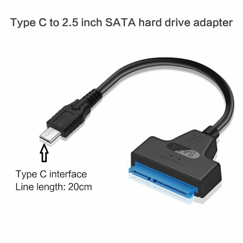 Адаптер USB-SATA для 2.5" HDD/SSD, Тип C для SATA