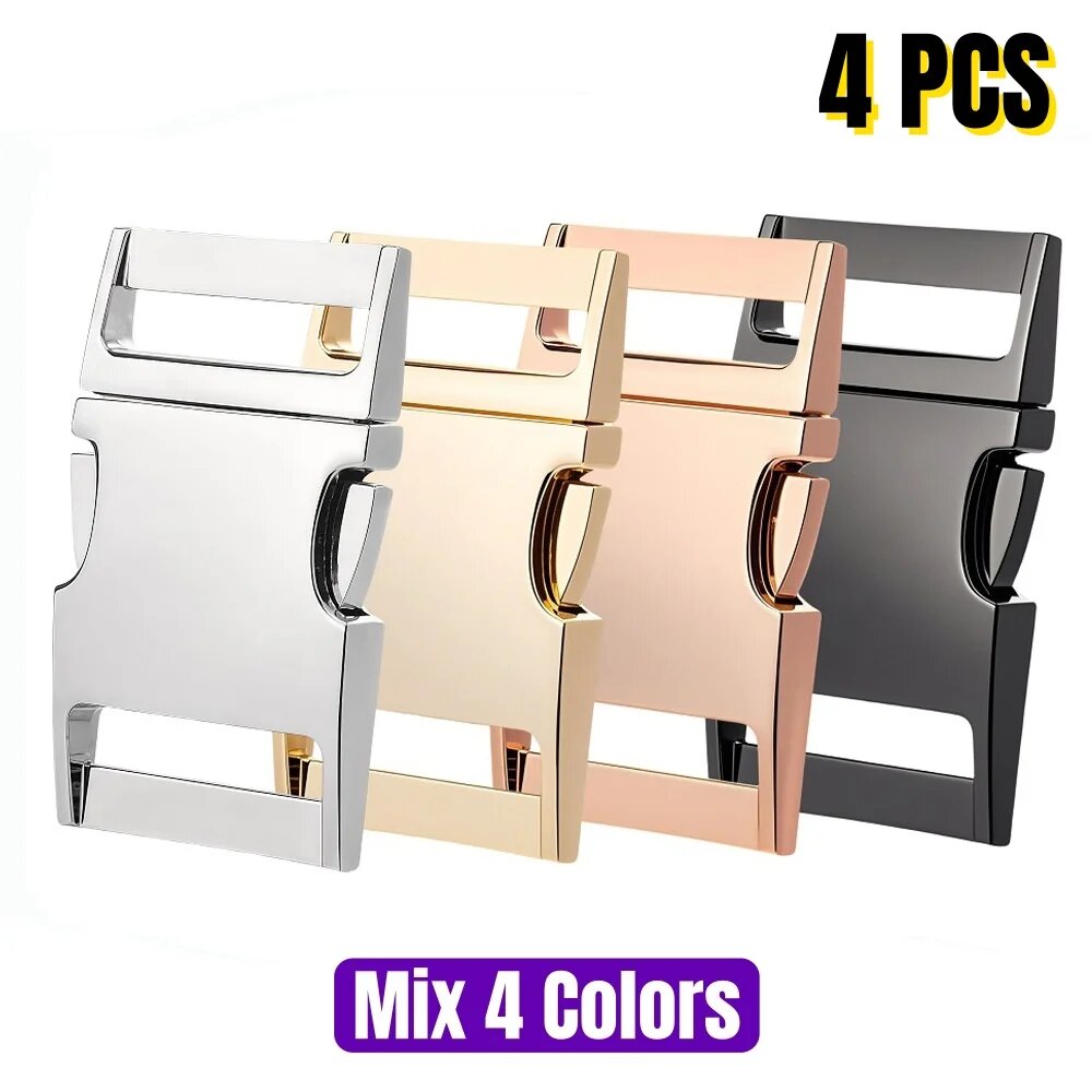 Металлические пряжки HSDOUBLE для браслетов и ошейников 15mm, Mix 4 Colors
