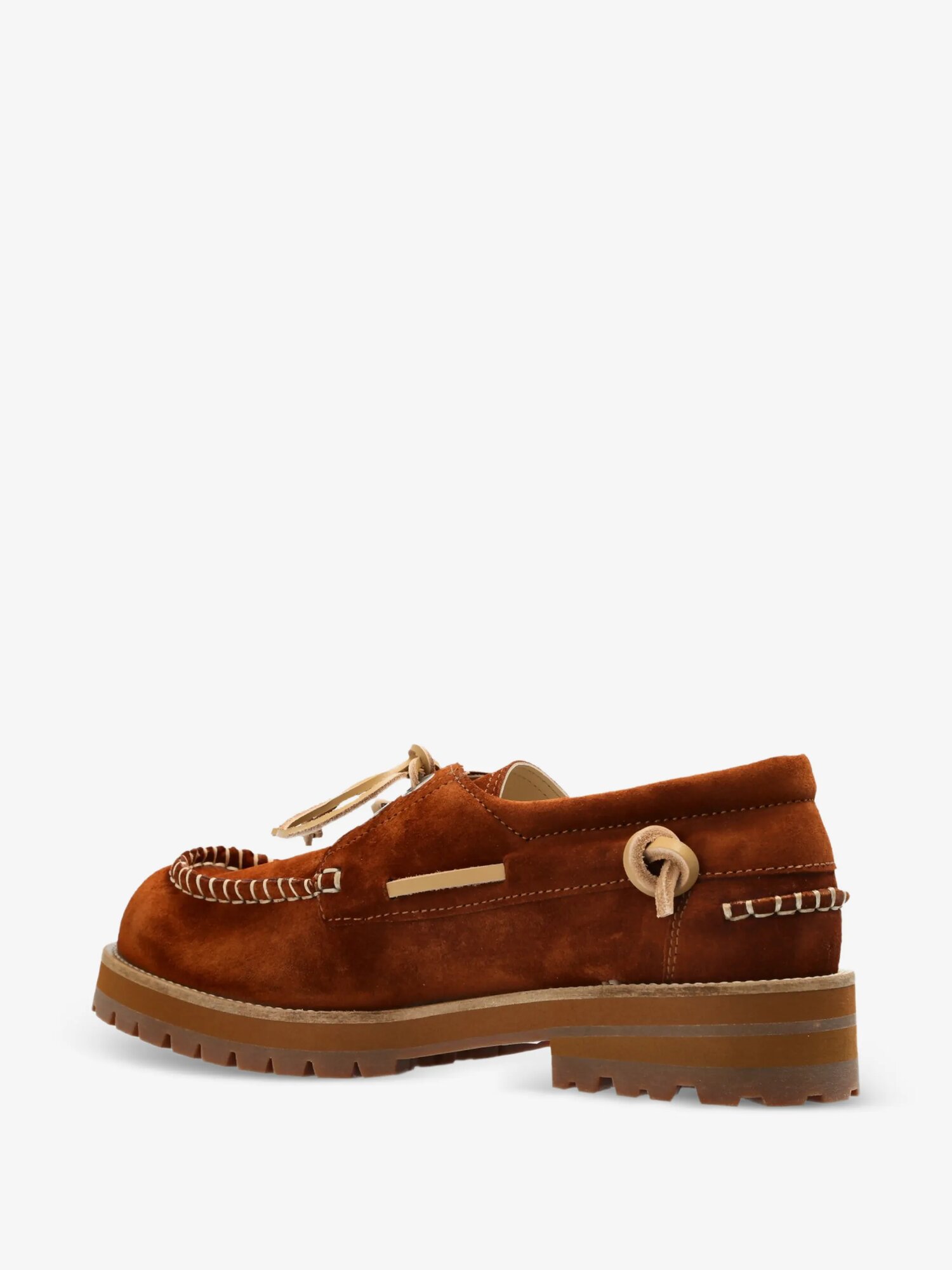 Лоферы MOSCHINO Suede boat loafers, размер 43, коричневый — фото 1