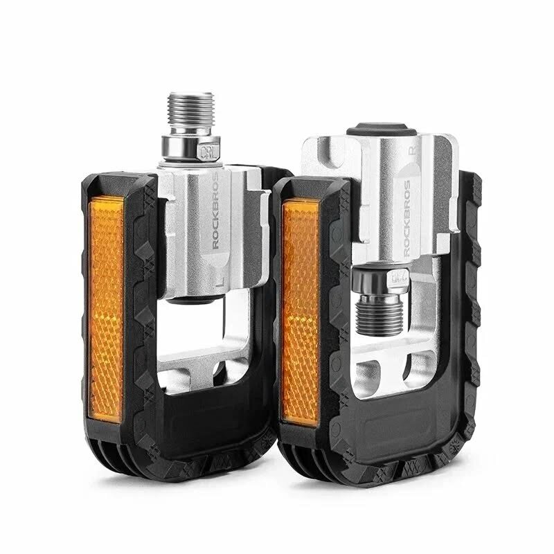 Педали складные Rockbros K502F (37210005001), цвет Чёрный/Серебряный