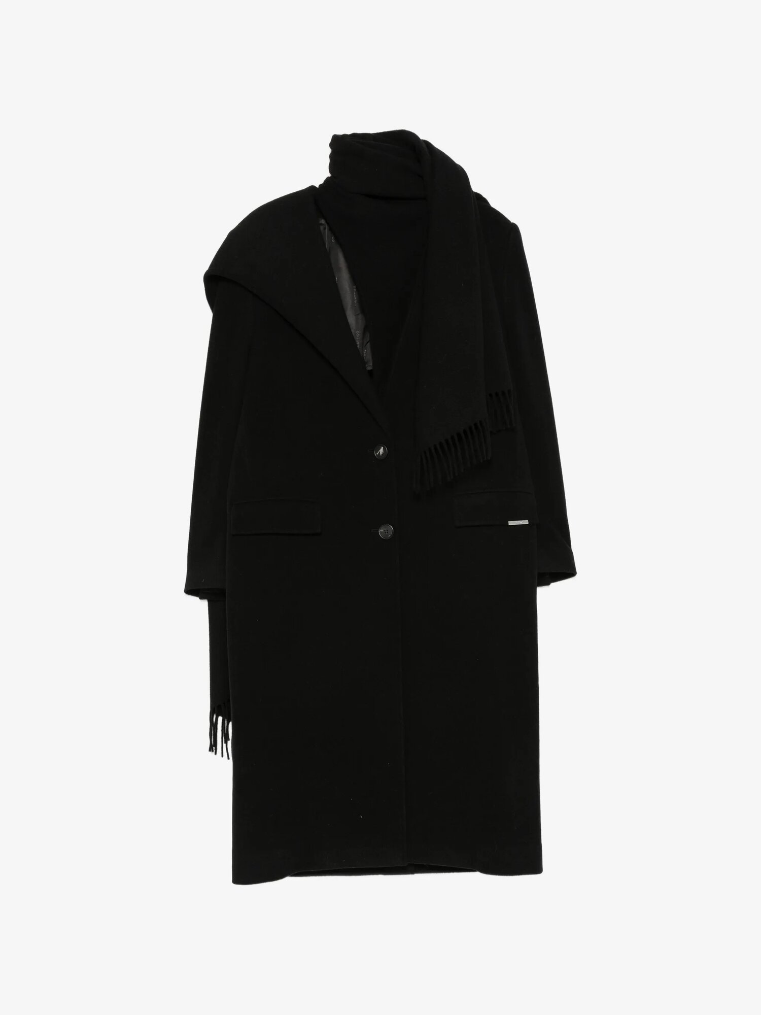 Пальто Fringed-scarf coat