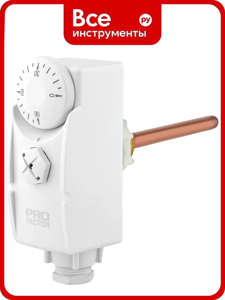 Термостат погружной PROFACTOR, 16А, 250V, 0–90°C, PF TC 639 W