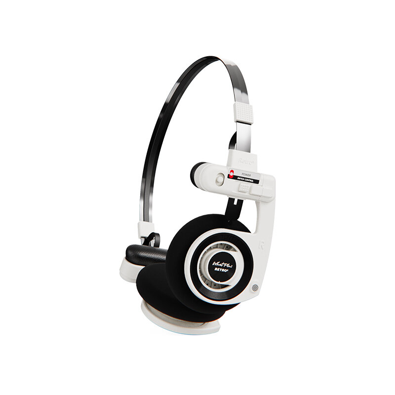 Наушники WhatPlus RETRO Bluetooth накладные винтажные, r3 white/black