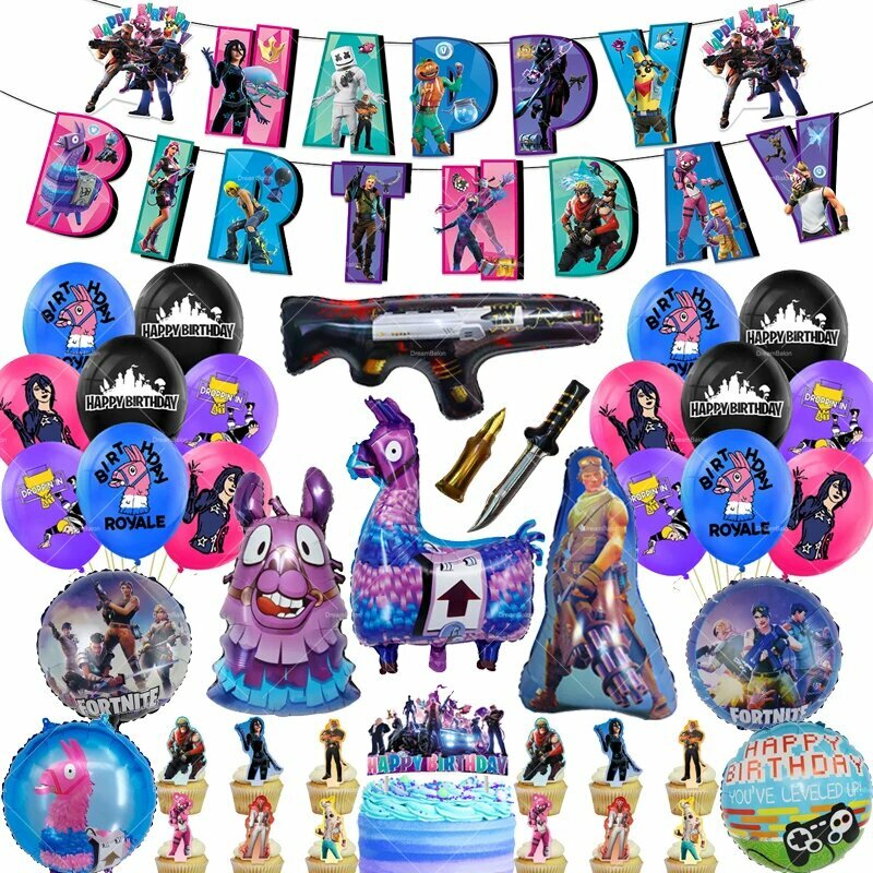 Набор для праздника Fortnite Фиолетовый, 1pcs Foil Balloon — фото 1