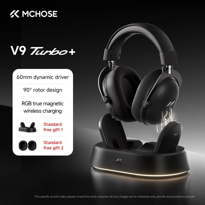 MCHOSE V9 Turbo+ Беспроводные игровые наушники Plus Black