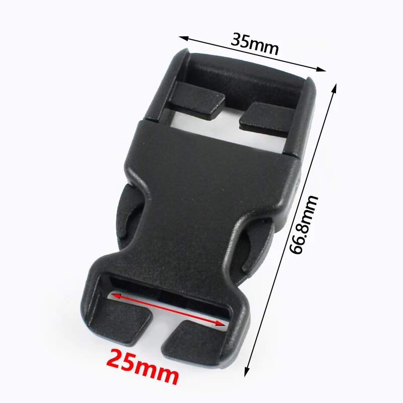 Пряжки Meetee для ремней сумок и ошейников 20/25/38 мм 10Pcs, XP180-Black-25mm