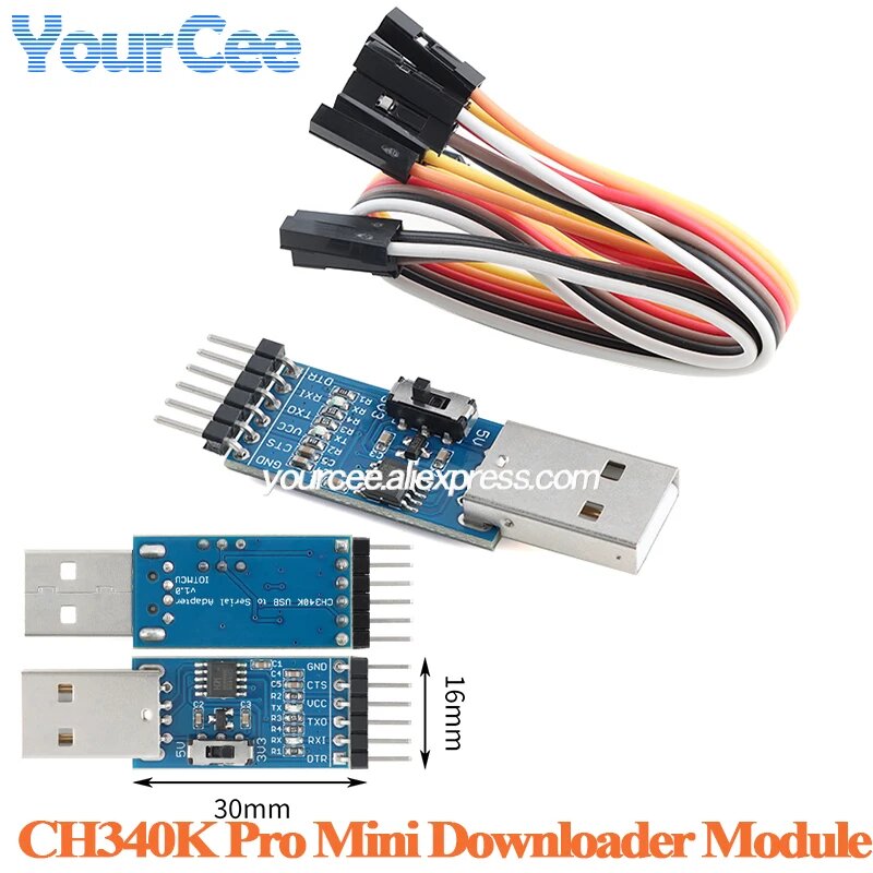 Модуль программатора CH340K Pro Mini USB-TTL 2pcs — фото 1