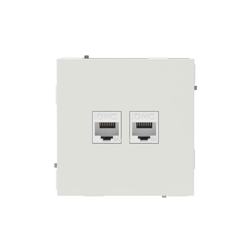 Розетка компьютерная 2-м KANT RJ45 кат.6A без шторки бел. песок DKC 7010674