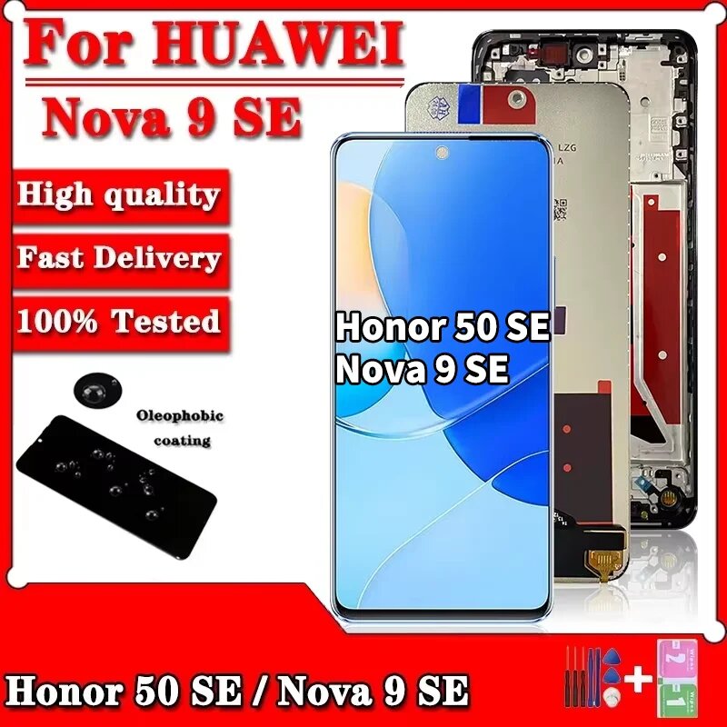 6,78 "Для Huawei nova 9 SE 9SE 5G JLN-LX1 ЖК-экран с сенсорной панелью и дигитайзером для Honor 50 SE JLH-AN00 ЖК-дисплей с рамкой