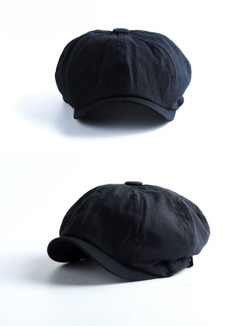 Мужской хлопковый берет в винтажном стиле, плоская кепка (flat cap), разные цвета — фото 1
