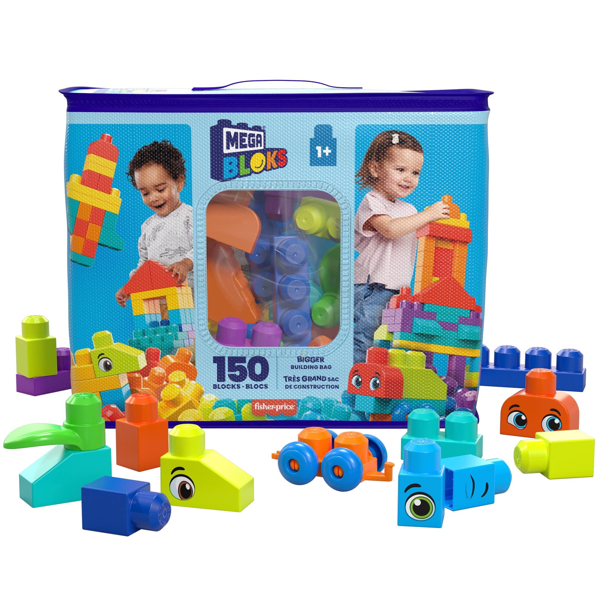 Конструктор Fisher Price Mega Bloks Большая строительная сумка HHM96, 150 дет.