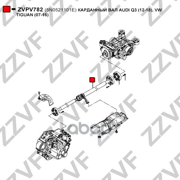 Карданный ВАЛ AUDI Q3 (12-18), VW TIGUAN (07-16) VAG ZZVF арт. ZVPV782