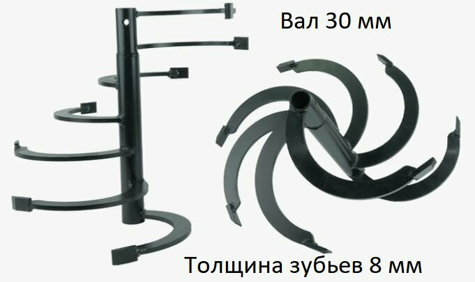 Фрезы спиральные -30мм круг 7 зубов 470х400мм
