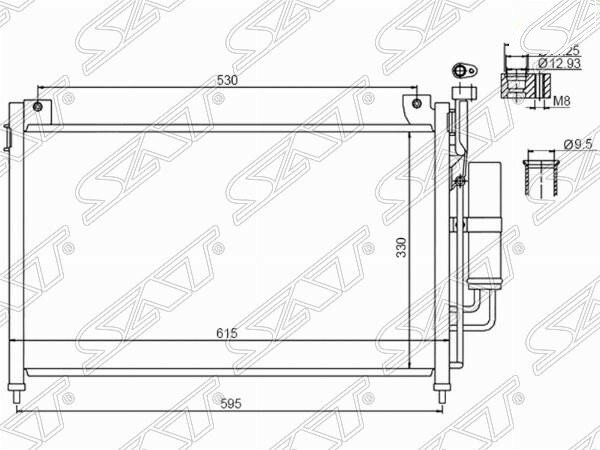 Радиатор кондиционера SAT ST-MZ12-394-0 Mazda Demio 07-14 / 2 07-15