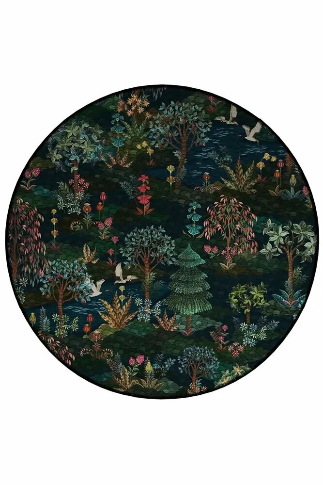 Ковер безворсовый круглый с глазами 120x120 см