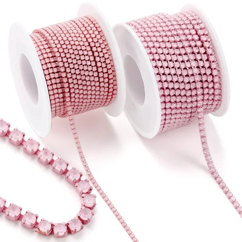 Розовые стразы DUCRYSTAL SS6-SS12, 10 ярдов