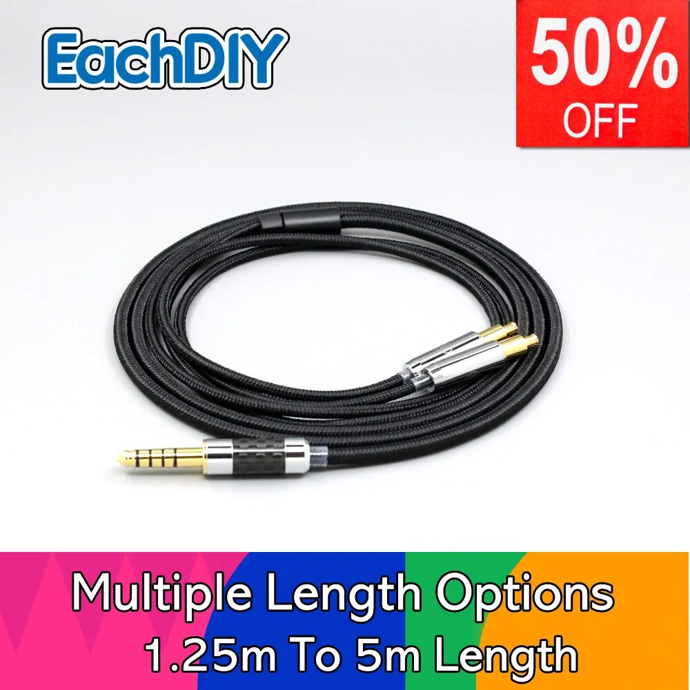Черный нейлоновый кабель для наушников Audio Technica LN007520 3m, 3.5mm 3 Pole Stereo