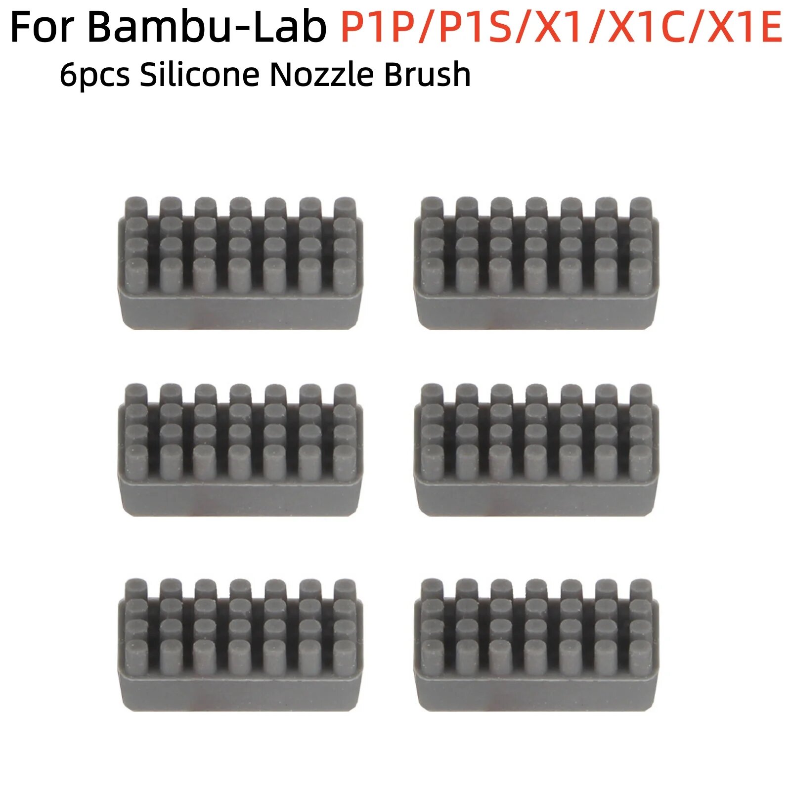 Щетка для форсунок Bambu Lab P1S/X1: 6шт силикона