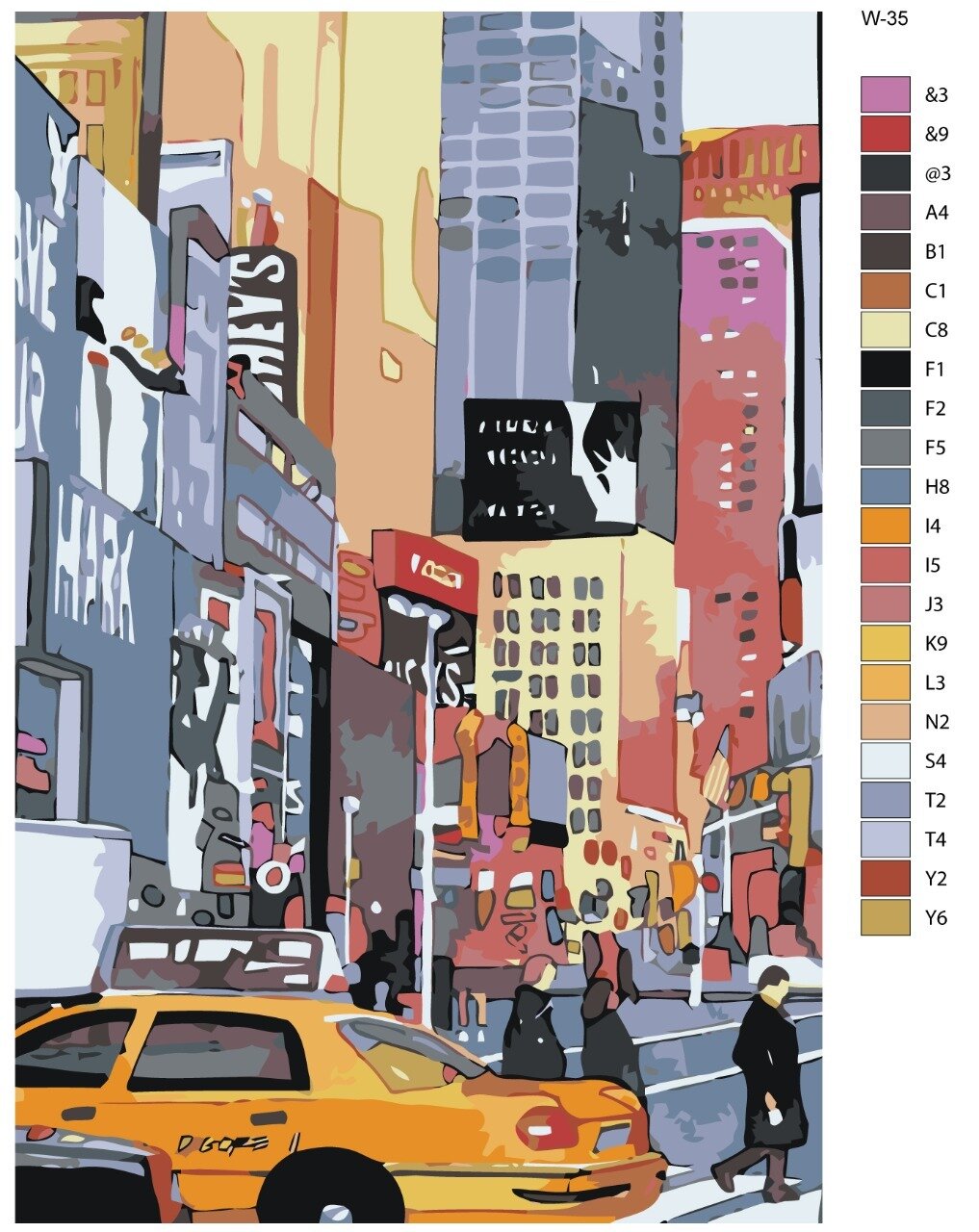 Картина по номерам W-35 "Пейзаж города Нью-Йорк (New York)" 40х60