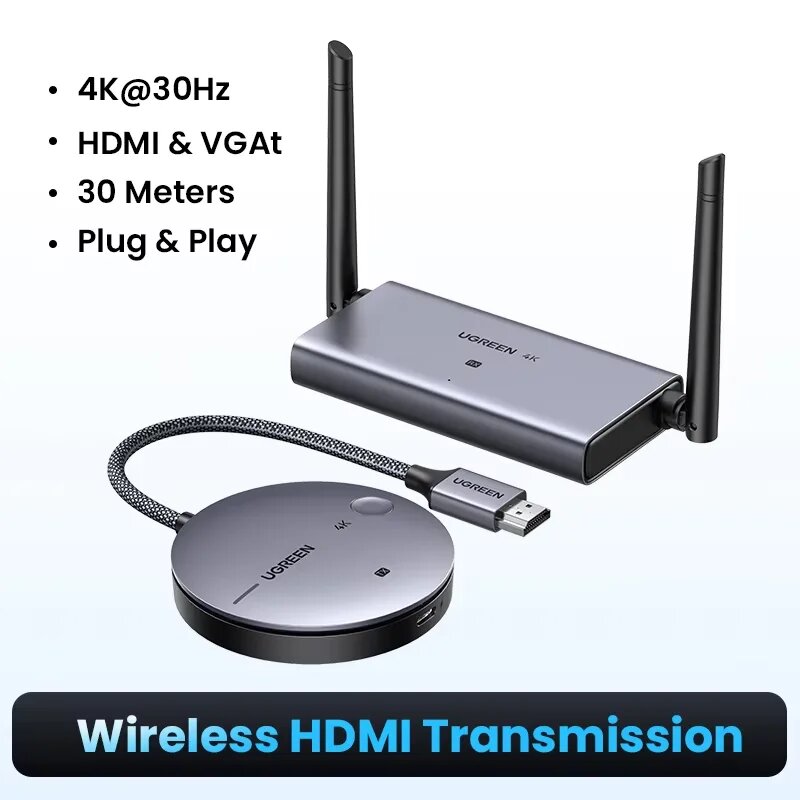 UGREEN беспроводной HDMI передатчик 4K 30Hz, 30м
