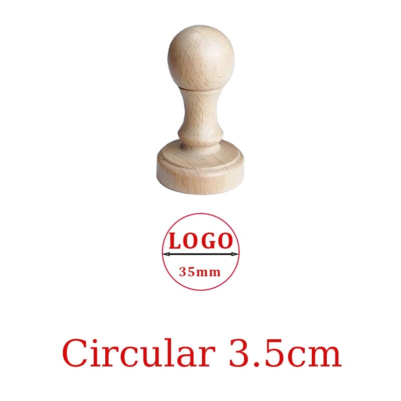 Деревянный штамп с логотипом, Circular 3.5cm