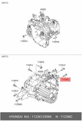 Болт м12 Hyundai / Kia (Mobis) 1123412506K