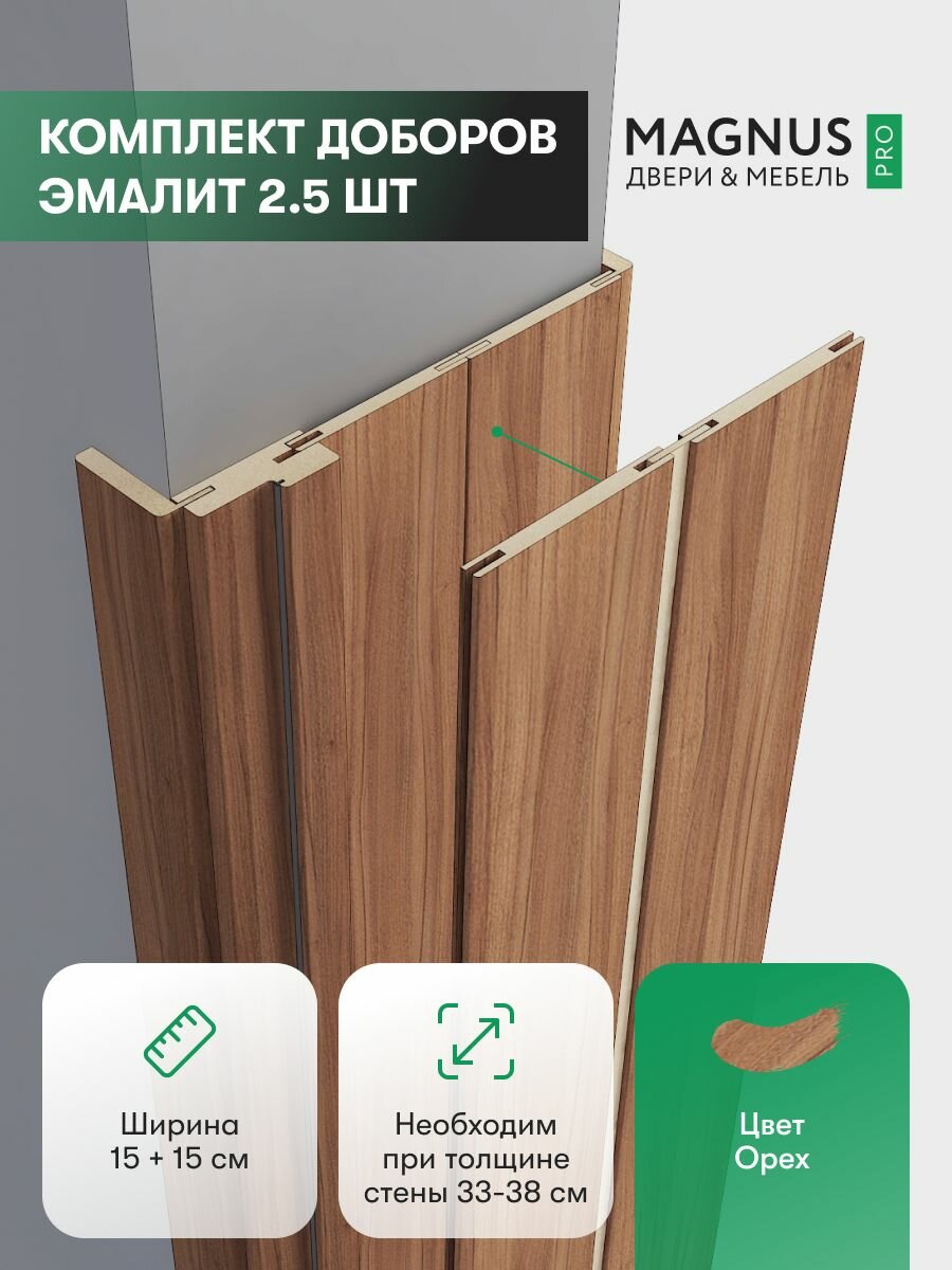 Доборы дверные телескопические экошпон 300 комплект 2.5 шт.