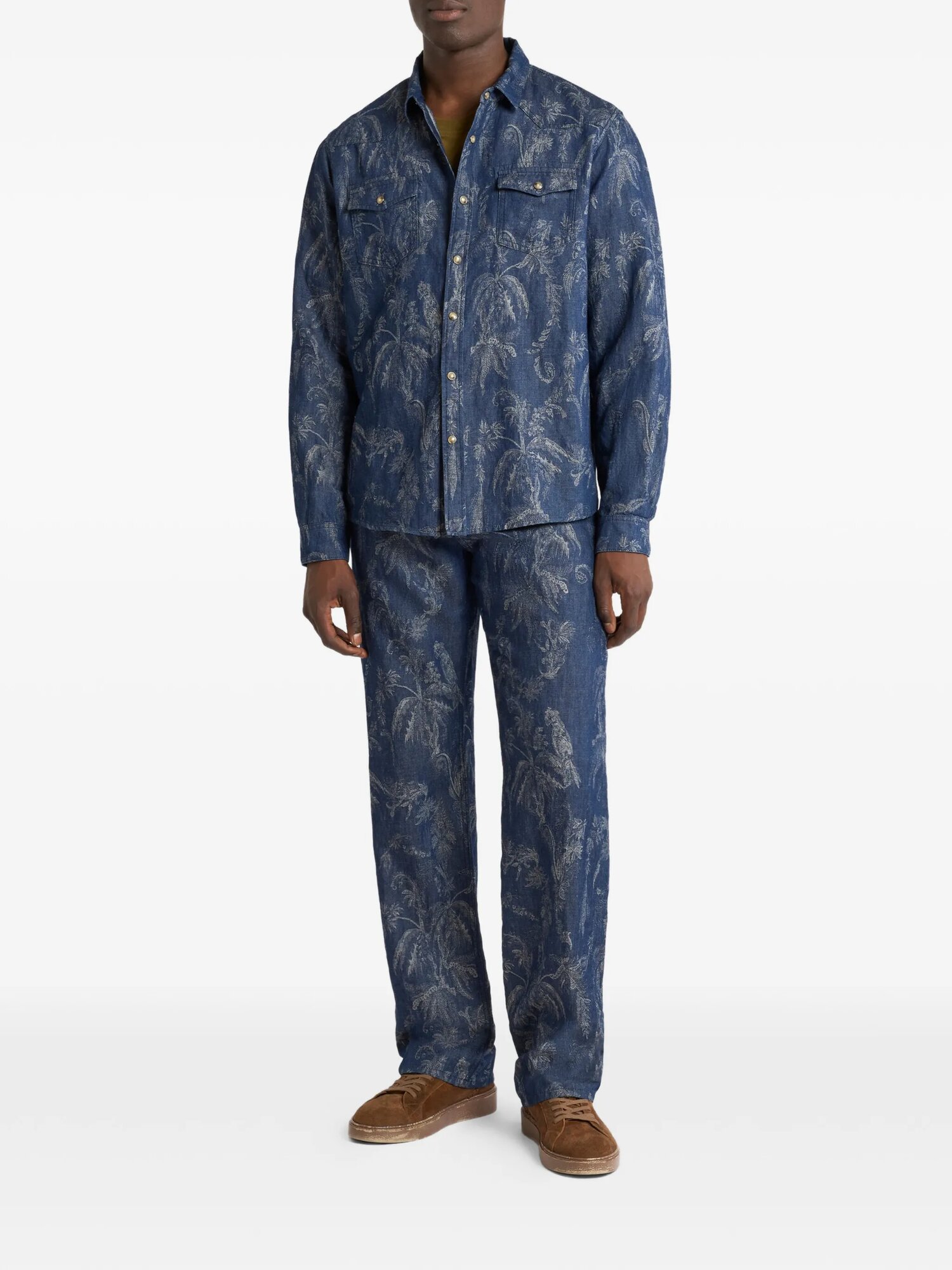 Джинсы All-over jacquard-motif jeans 