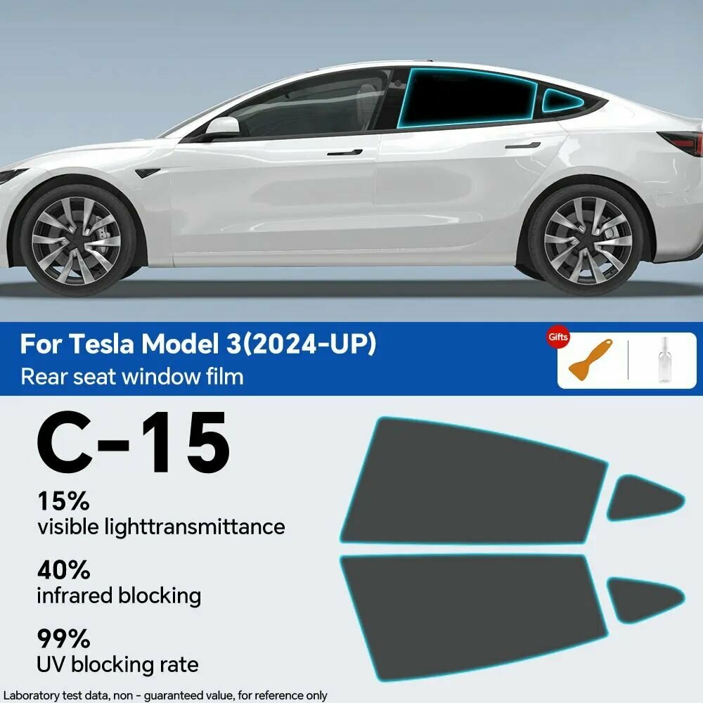Предварительно нарезанная тонировочная пленка для окна автомобиля / Tesla Model 3 2024 Highland auto / наклейка фольга керамические солнечные УФ-защитные пленки.