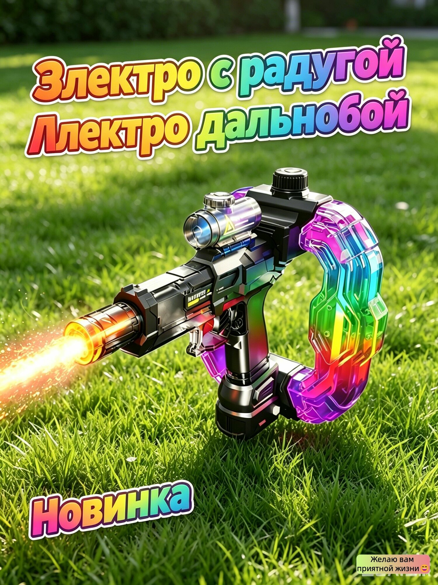 Водное оружие Classic Style "Радуга", с прицелом, с подсветкой, для мальчиков и девочек