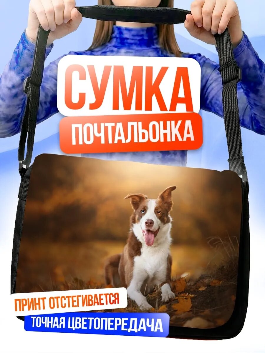 Сумка Собака в осеннем лесу