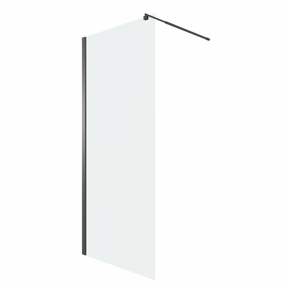 Душевая перегородка Niagara Eco NG-551-80BLACK (80х190) черный, стекло прозрачное,1 место