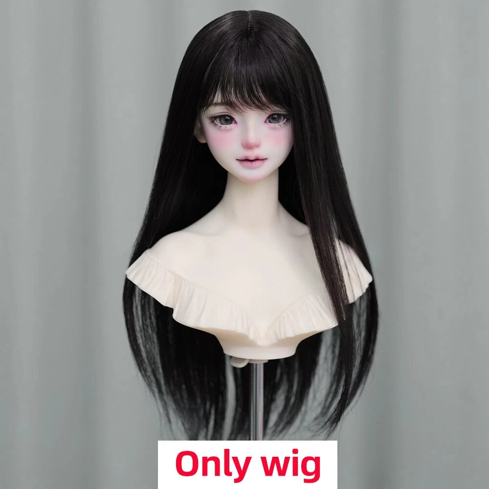 XiDonDon шелковый парик для куклы 1/6/1/4, черный Черный, Only wig-2, for 15.5-17.5cm head