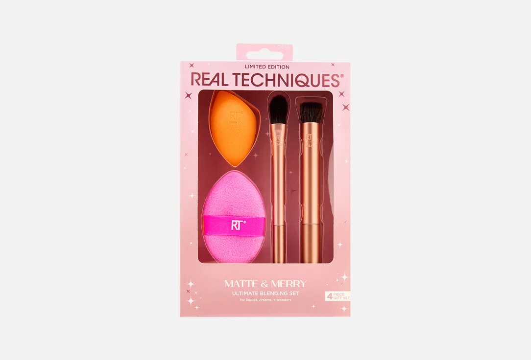 Real Techniques Matte and merry set Подарочный набор для макияжа 4 шт
