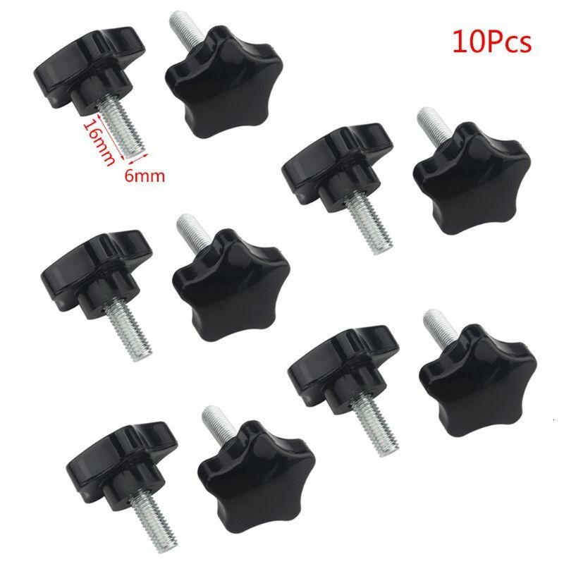Звёздообразные ручки с наружной резьбой M6/M8, Серебро - 6*16mm - 16mm