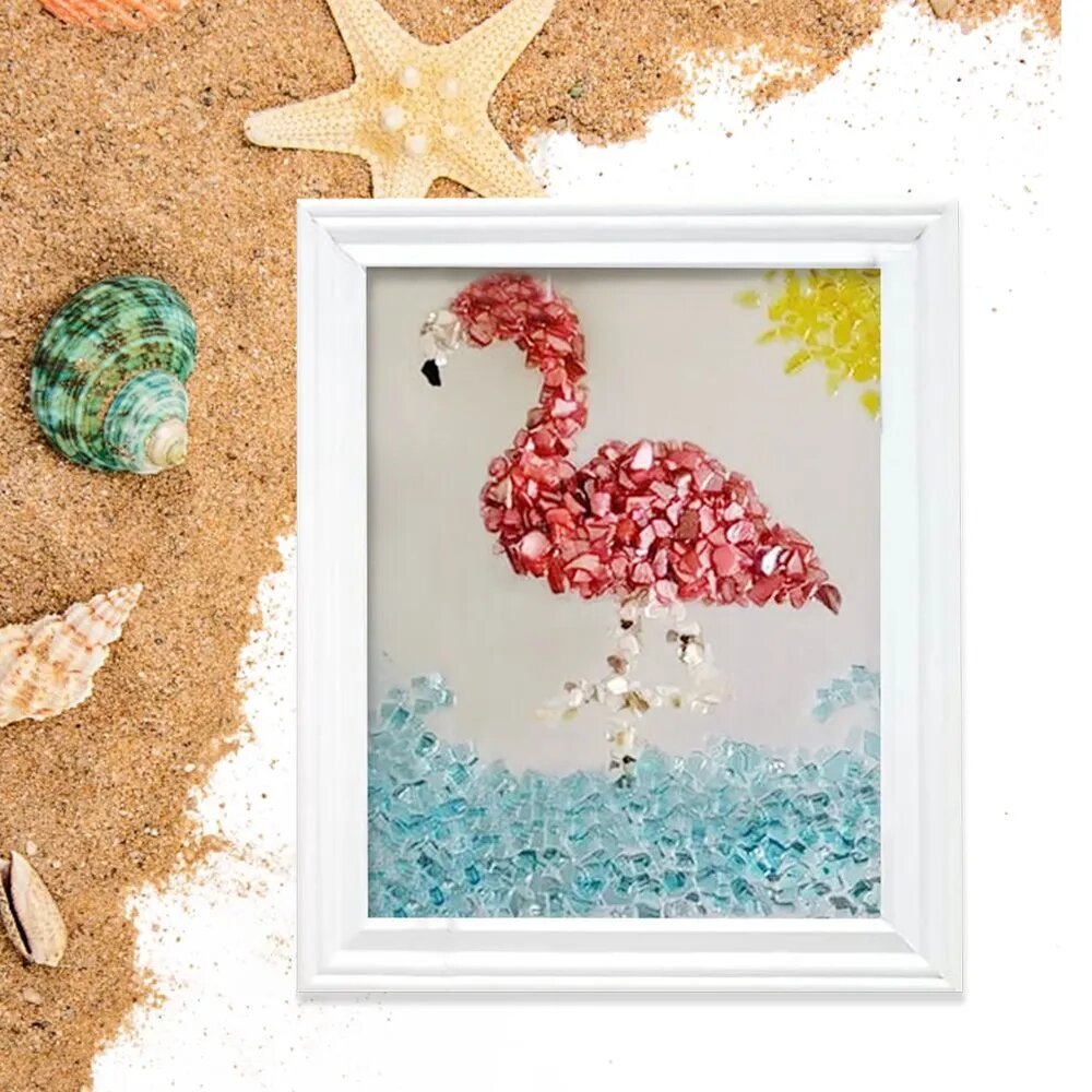 Набор для творчества Sea Glass Art: рамка 23 18 см, смола, ракушки, морское стекло