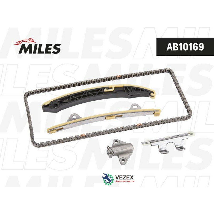 MILES AB10169 Комплект цепи ГРМ KIA Rio (FB) / Hyundai Solaris (HCR) 1.4 (100 лс) AB10169